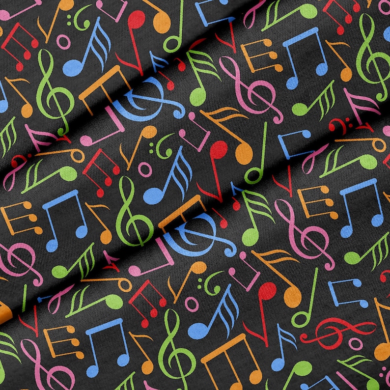 Music Notes Theme Fabric, Premium Quality Fabric - for Quilting, DIY ...