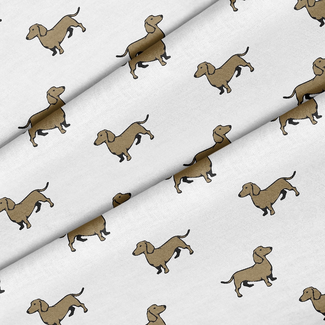 Dachshund Dog Theme Fabric, Premium Quality Fabric - for Quilting, DIY ...