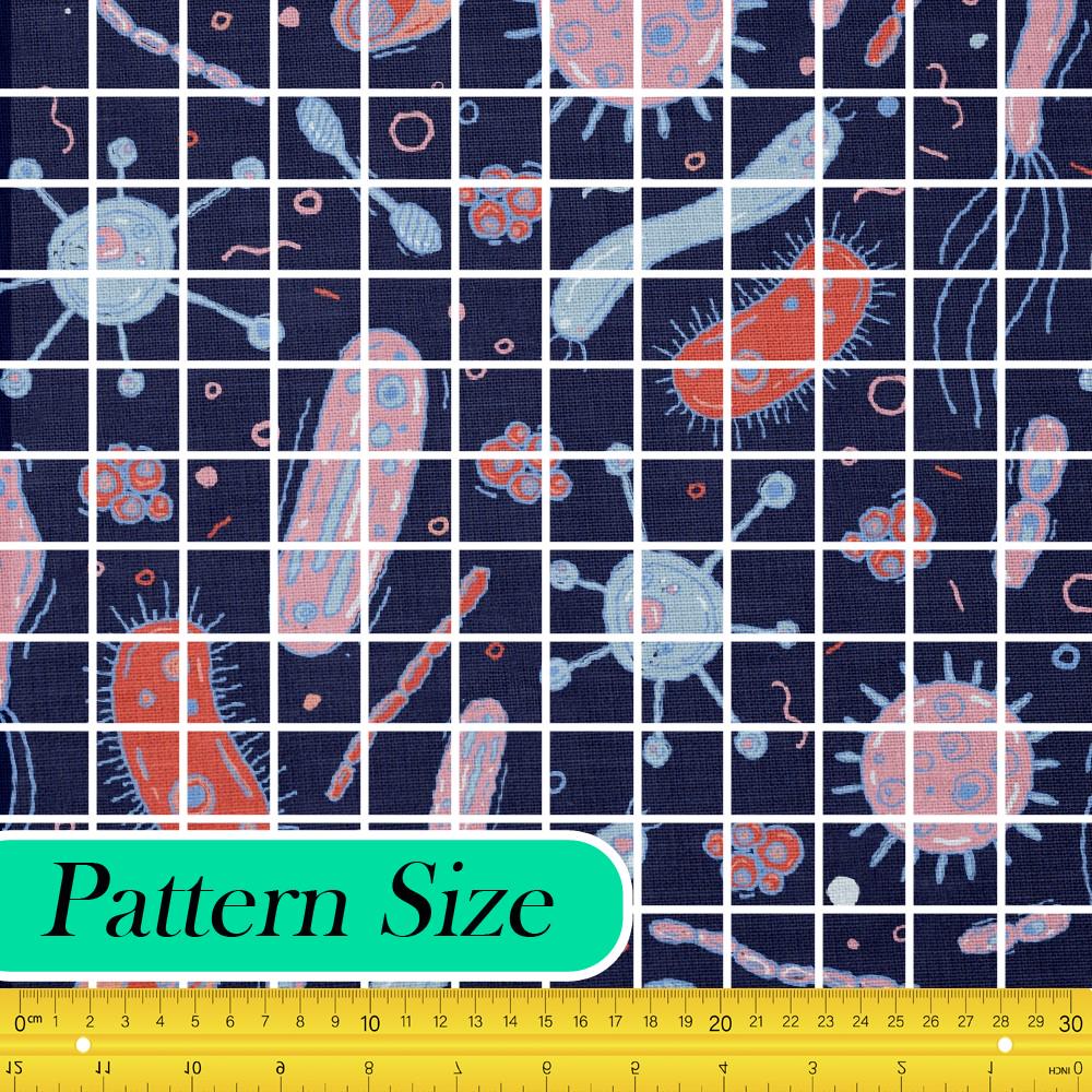 Bacteria Germs Microorganism Theme Fabric, Premium Quality Fabric - for ...