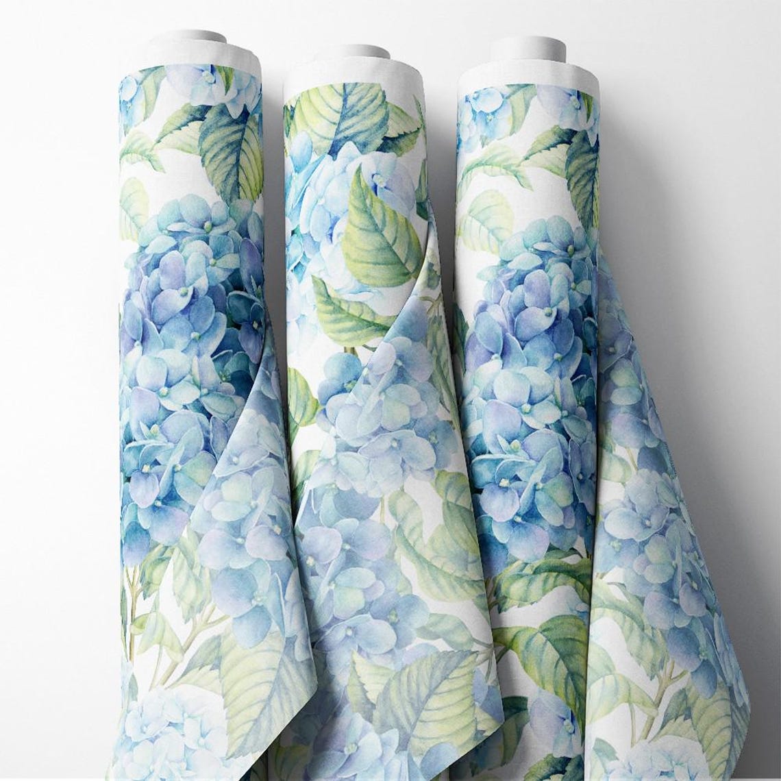 Watercolor Hydrangea Flower Theme Fabric, Premium Quality Fabric - for ...