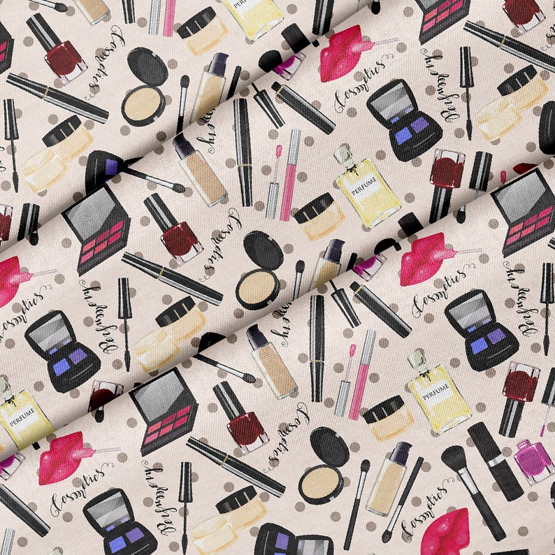 Cosmetics Lipstick Theme Fabric, Premium Quality Fabric - for Quilting ...