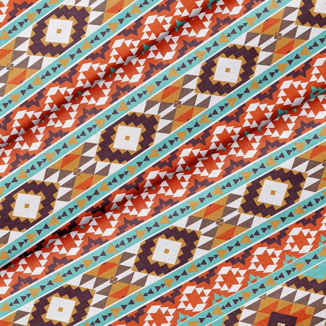 Colorful Aztec Theme Fabric, Premium Quality Fabric - for Quilting, DIY ...