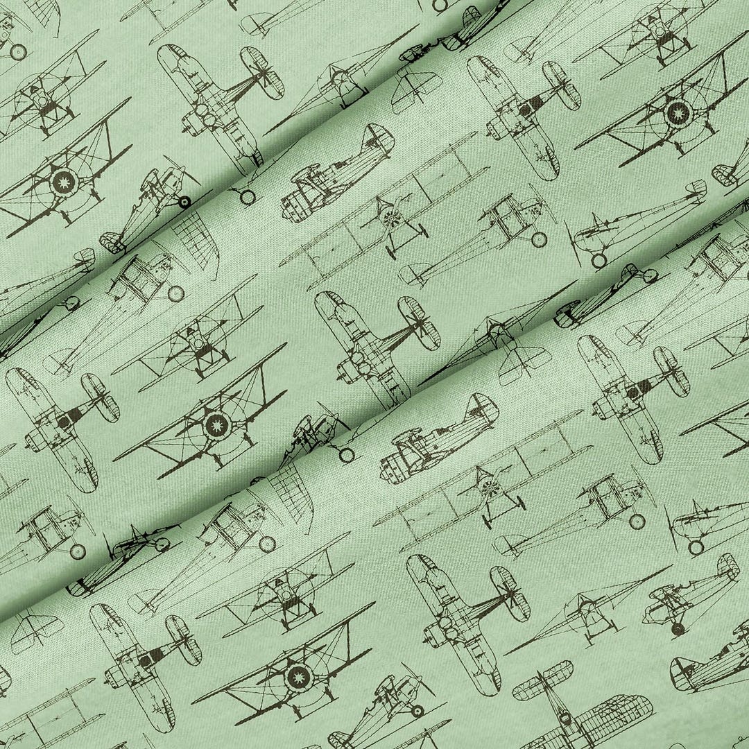 Vintage Airplane Theme Fabric, Premium Quality Fabric - for Quilting ...