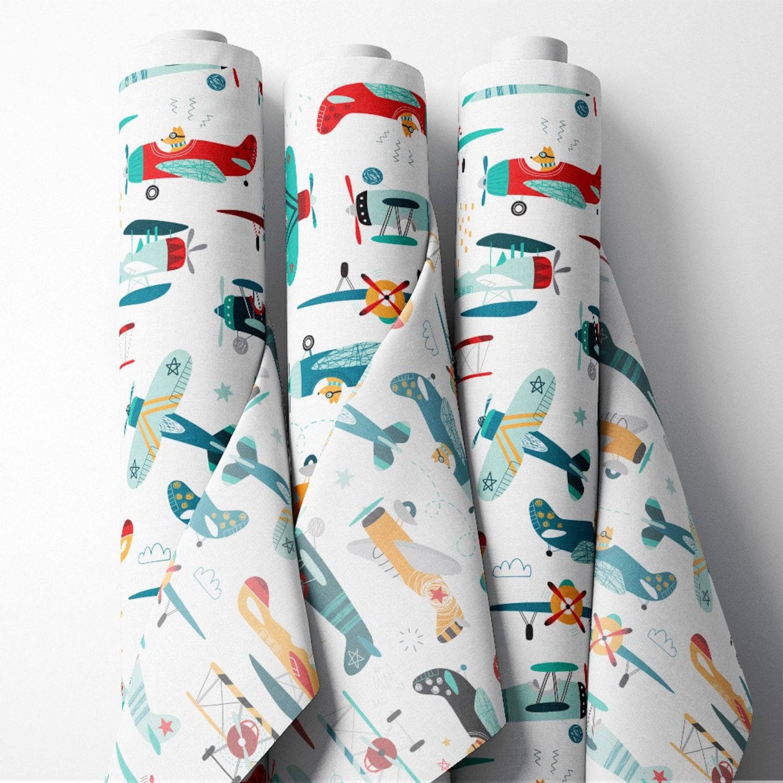 Cute Airplanes Theme Fabric, Premium Quality Fabric - for Quilting, DIY ...