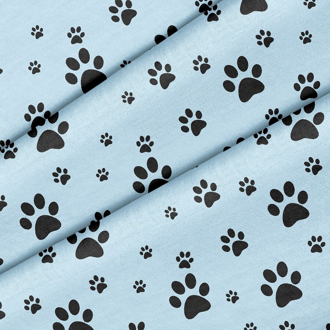 Dog Paw Print Theme Fabric, Premium Quality Fabric - for Quilting, DIY ...