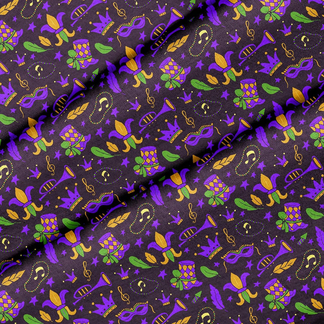 Mardi Gras Design Theme Fabric, Premium Quality Fabric - for Quilting ...