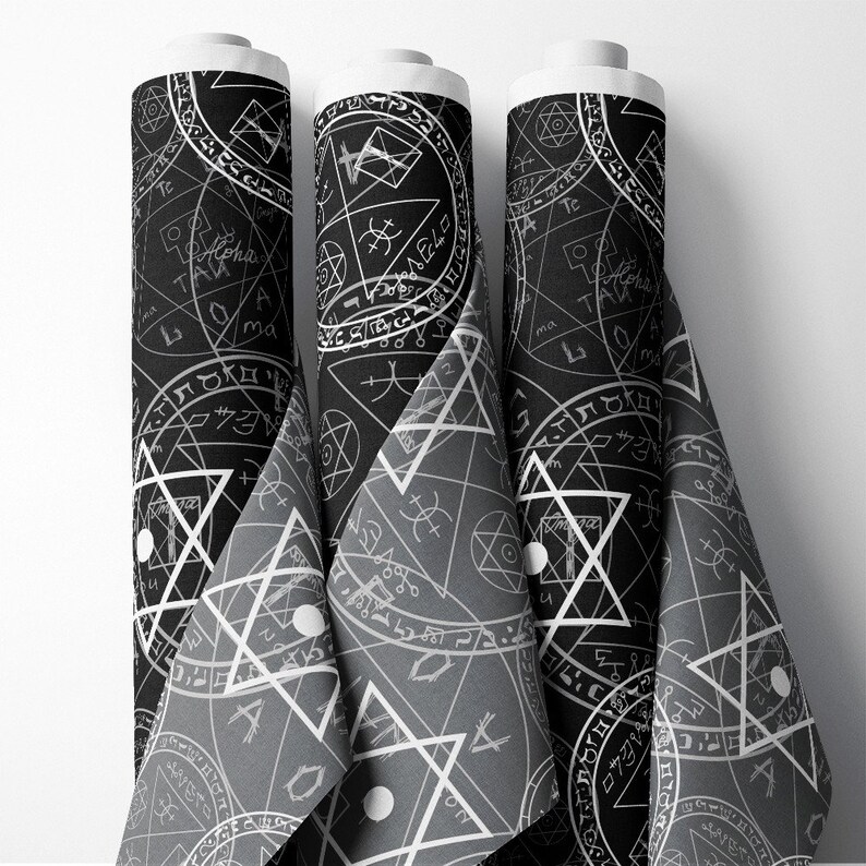 Mystic Occult Symbols Theme Fabric, Premium Quality Fabric - for ...