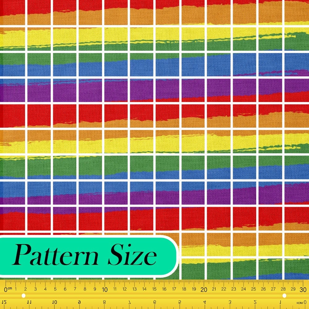 Rainbow Stripes Theme Fabric, Premium Quality Fabric for Quilting, DIY ...