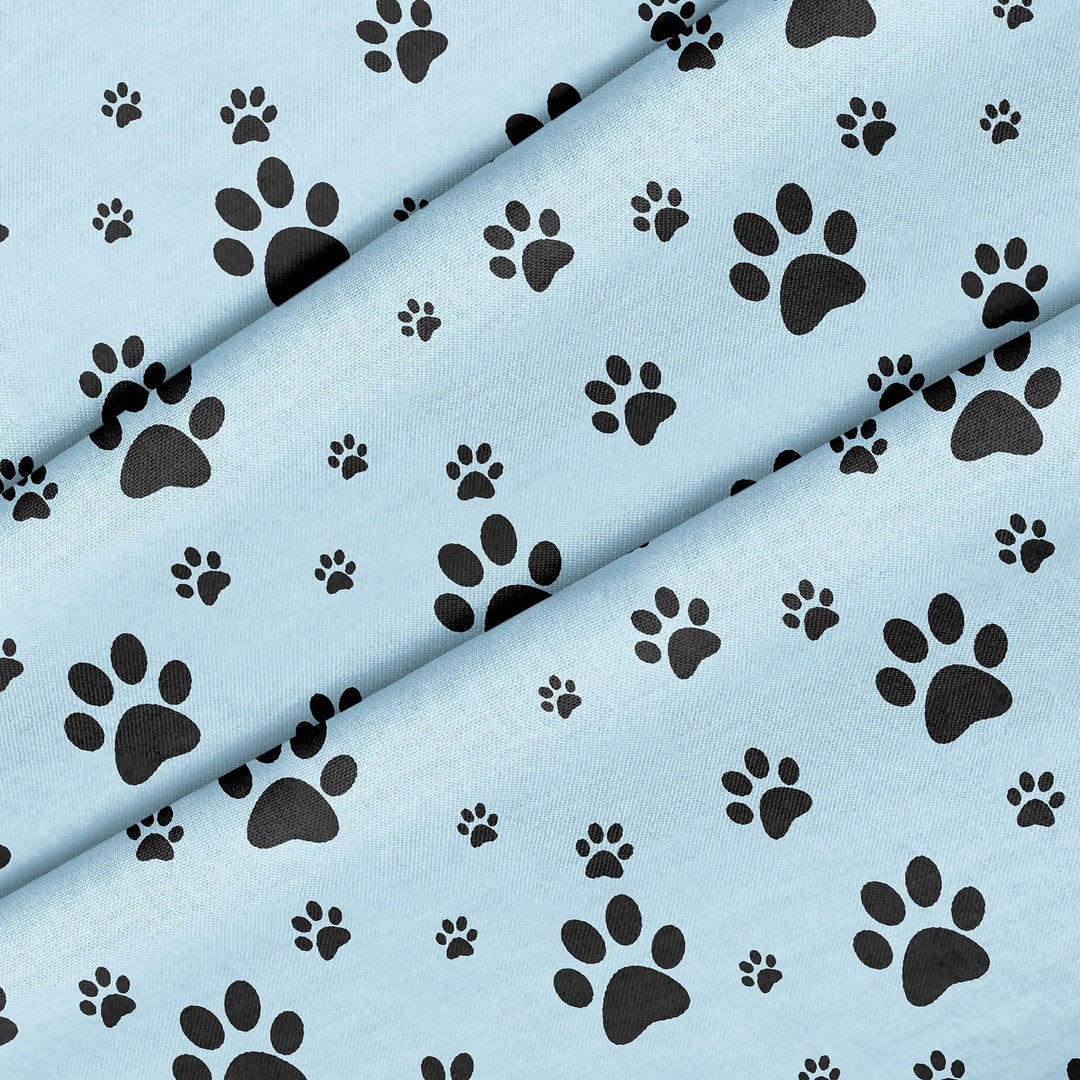 Dog Paw Print Theme Fabric, Premium Quality Fabric - for Quilting, DIY ...
