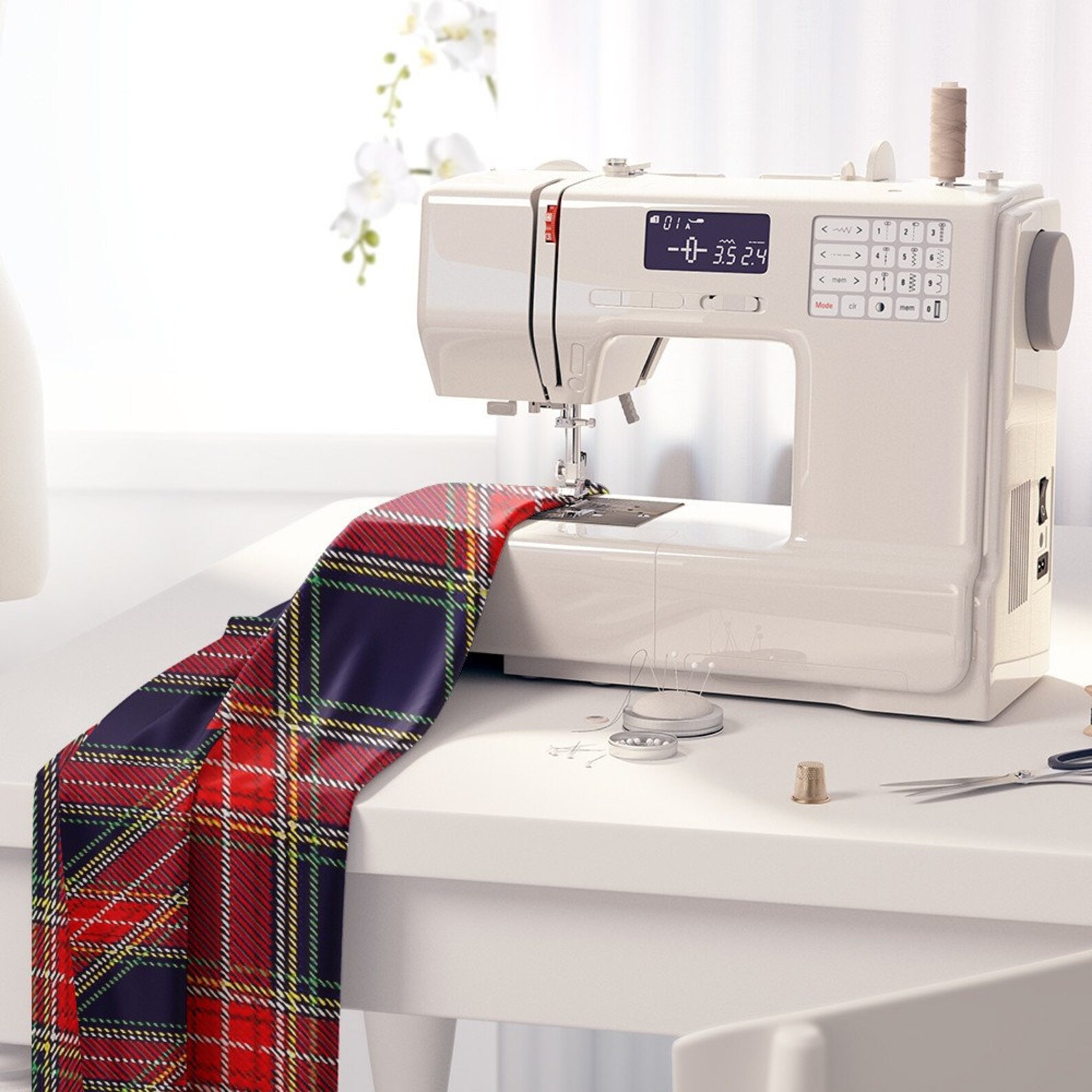 Traditional Scottish Plaid Theme Fabric, Premium Quality Fabric - for ...