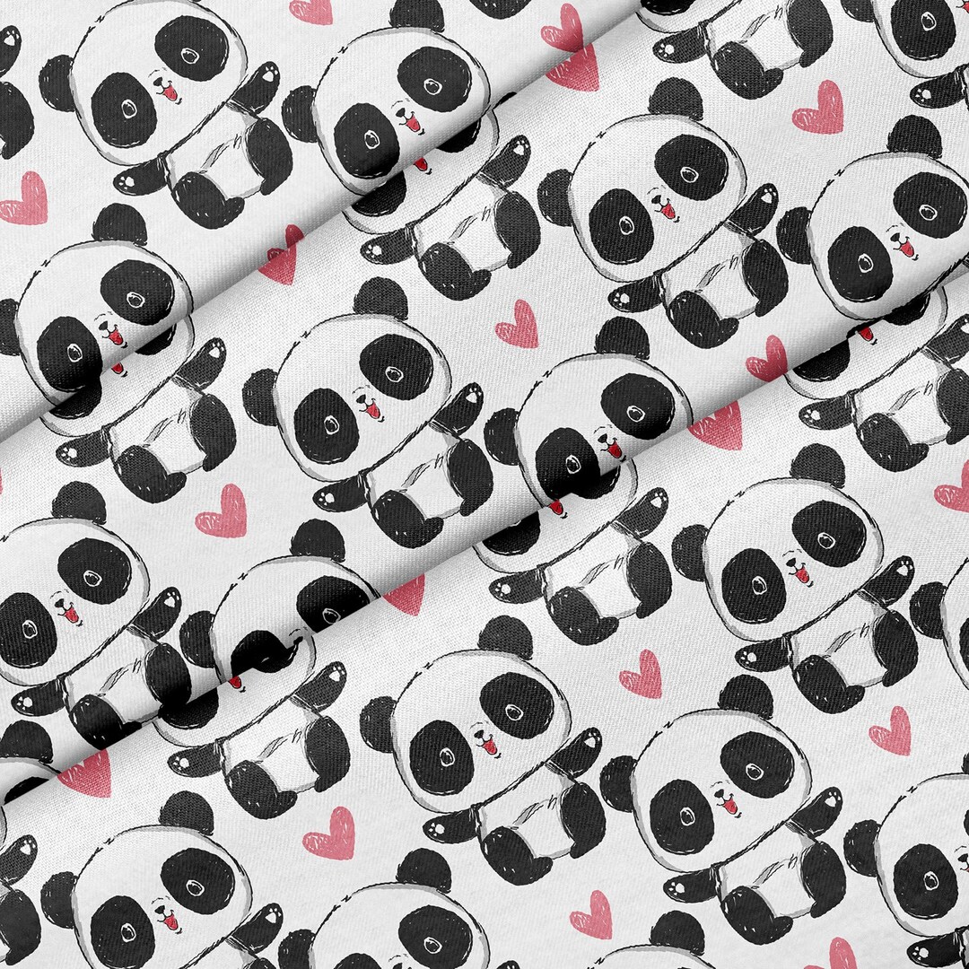 Adorable Panda Bear Theme Fabric, Premium Quality Fabric - for Quilting ...