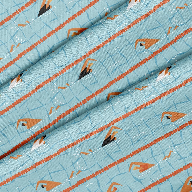 Swimmers Theme Fabric, Premium Quality Fabric - for Quilting, DIY ...