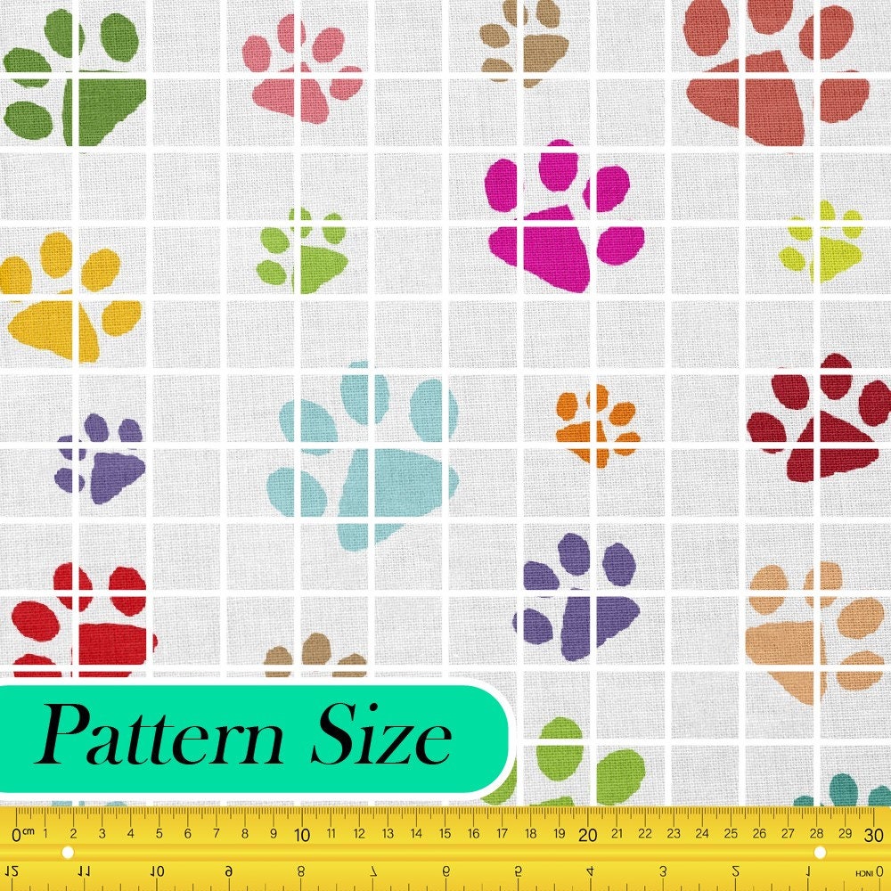 Colorful Paw Prints Theme Fabric, Premium Quality Fabric - for Quilting ...