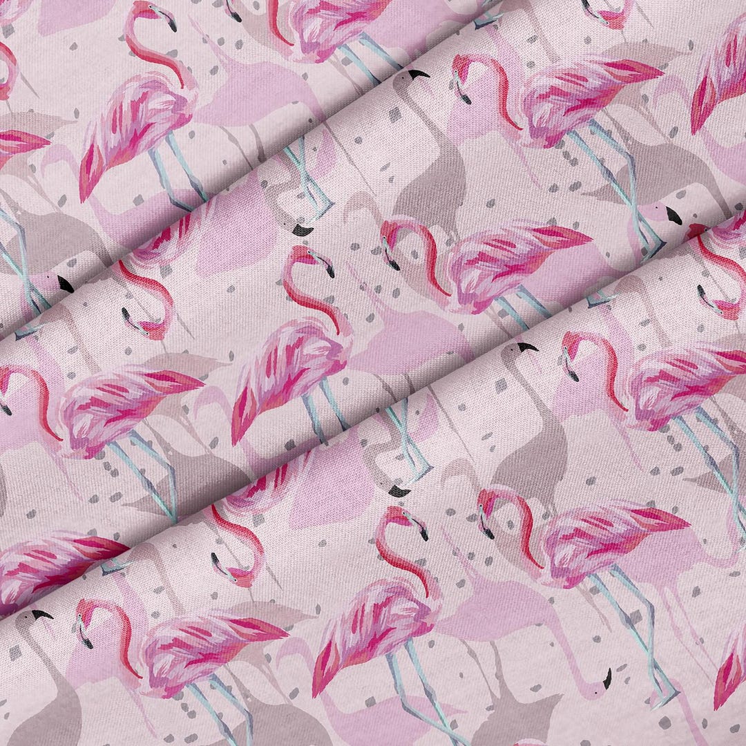 Pink Flamingo Theme Fabric, Premium Quality Fabric - for Quilting, DIY ...