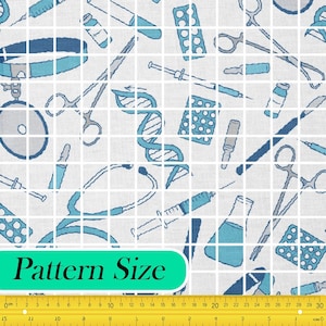 Medical Tools Theme Fabric, Premium Quality Fabric - for Quilting, DIY ...