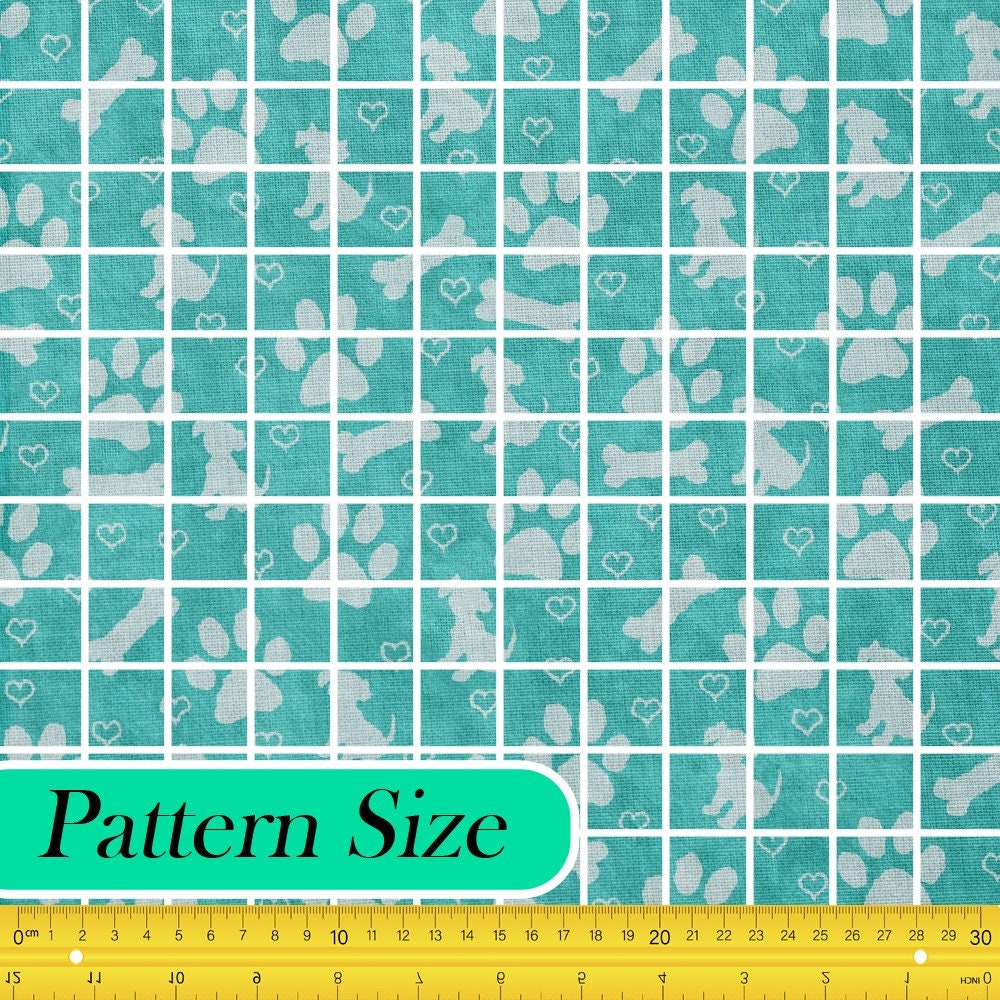 Dog Paw Print Theme Fabric, Premium Quality Fabric - for Quilting, DIY ...