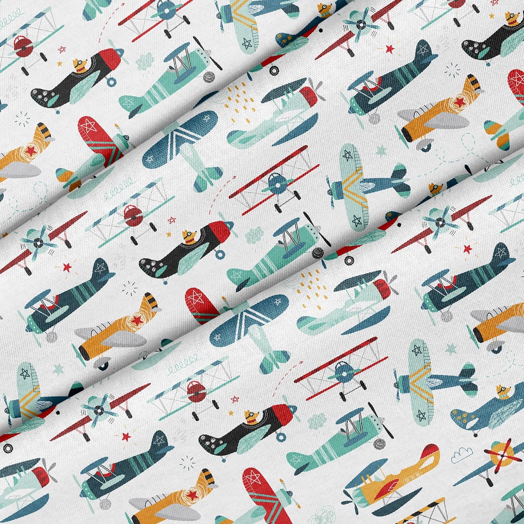 Cute Airplanes Theme Fabric, Premium Quality Fabric - for Quilting, DIY ...