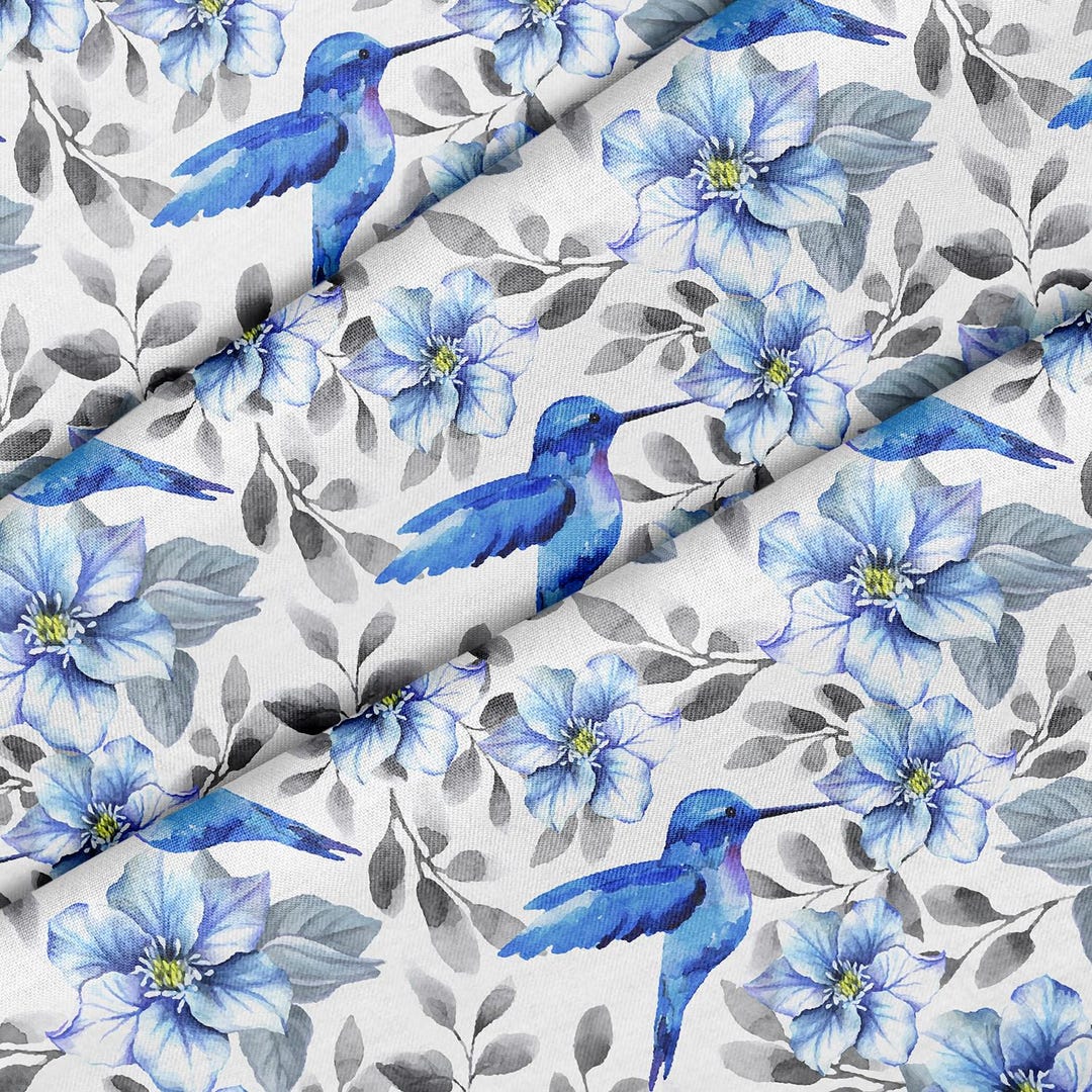 Pretty Hummingbirds Theme Fabric, Premium Quality Fabric - for Quilting ...