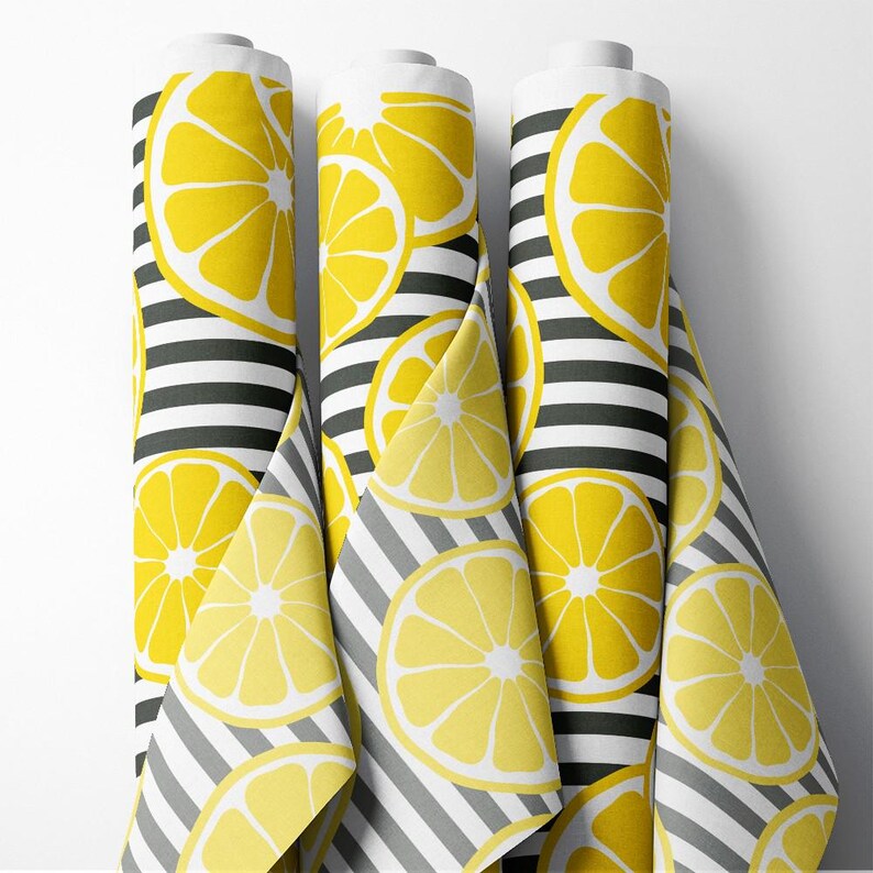Lemon Slices Theme Fabric, Premium Quality Fabric - for Quilting, DIY ...