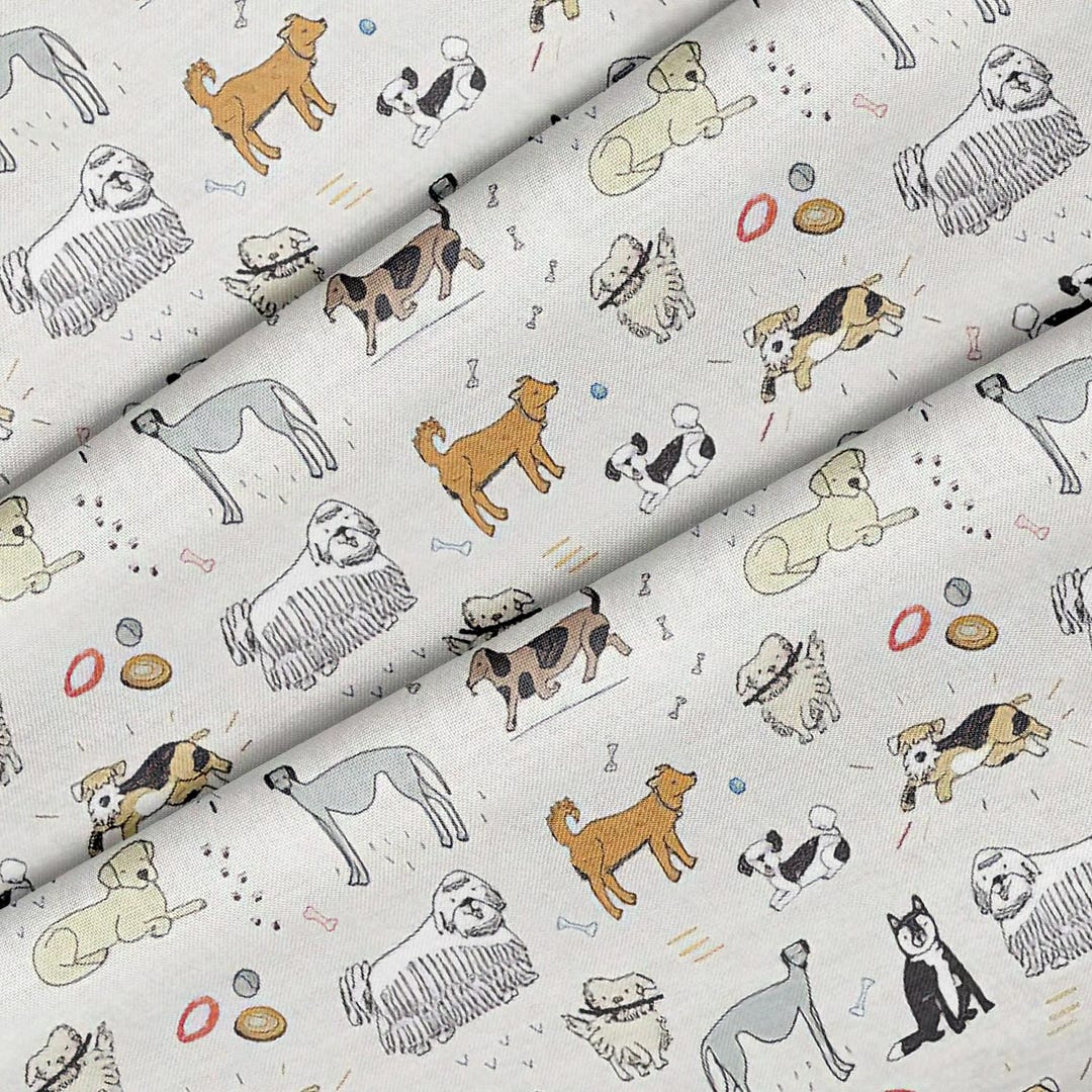 Different Dog Breeds Theme Fabric, Premium Quality Fabric - for ...
