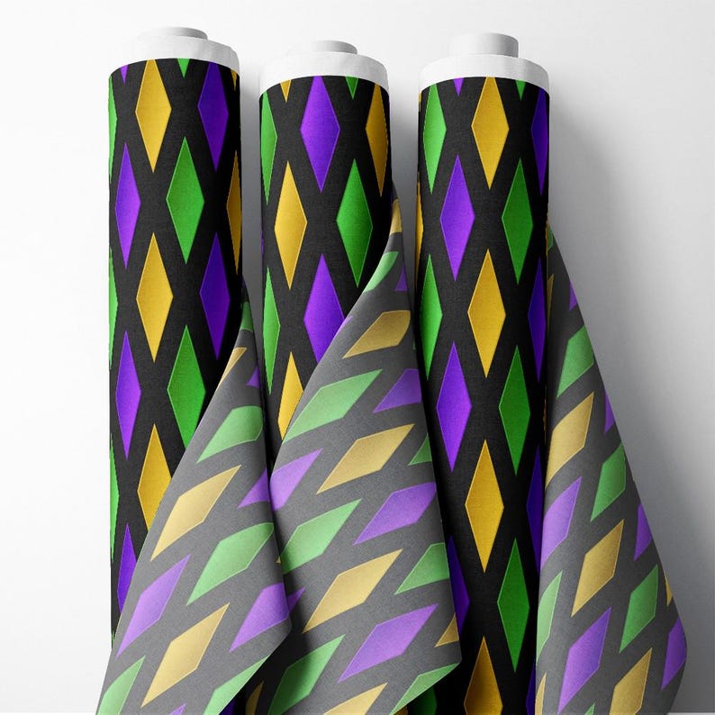 Traditional Mardi Gras Pattern Theme Fabric, Premium Quality Fabric ...