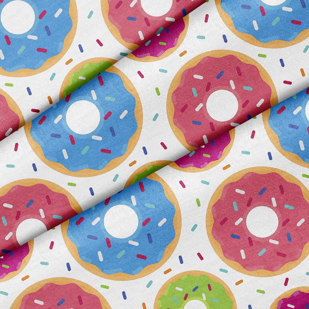Donut Sprinkle Theme Fabric, Premium Quality Fabric - for Quilting, DIY ...