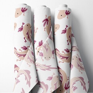 Axolotl Fish Theme Fabric, Premium Quality Fabric - for Quilting, DIY ...