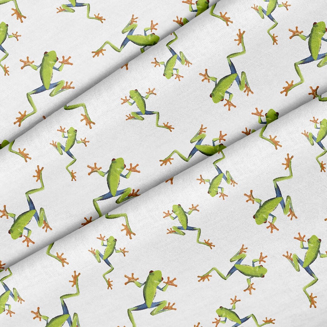 Tree Frog Theme Fabric, Premium Quality Fabric - for Quilting, DIY ...