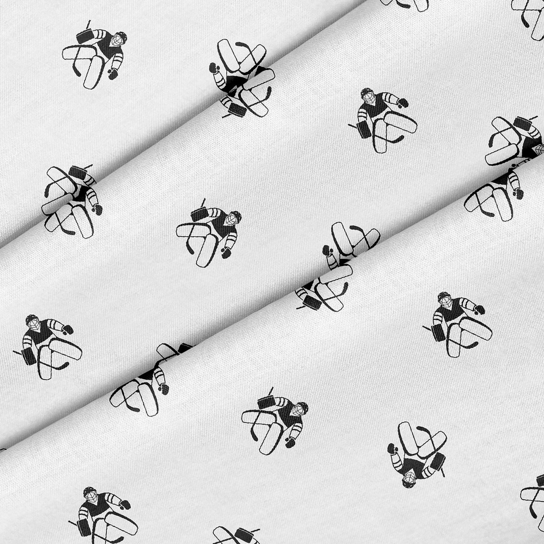 Hockey Goalie Theme Fabric, Premium Quality Fabric - for Quilting, DIY ...