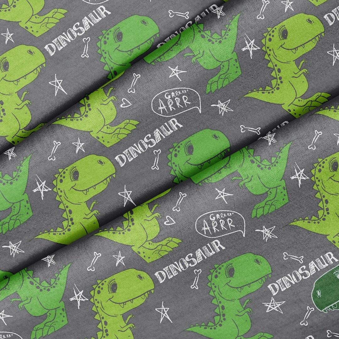 Cute Baby T-rex Theme Fabric, Premium Quality Fabric - for Quilting ...