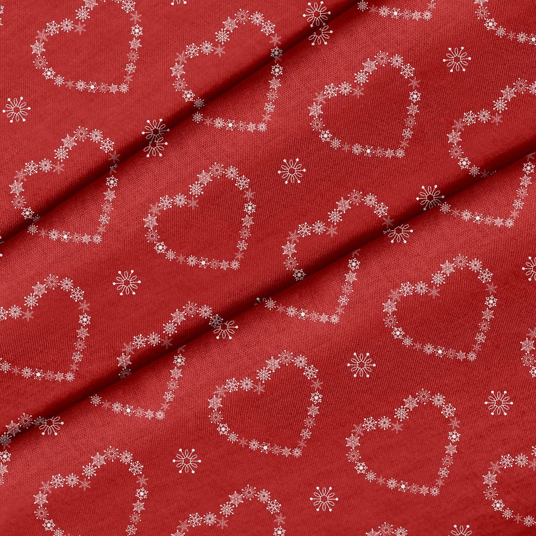 Red Hearts Theme Fabric, Premium Quality Fabric - for Quilting, DIY ...