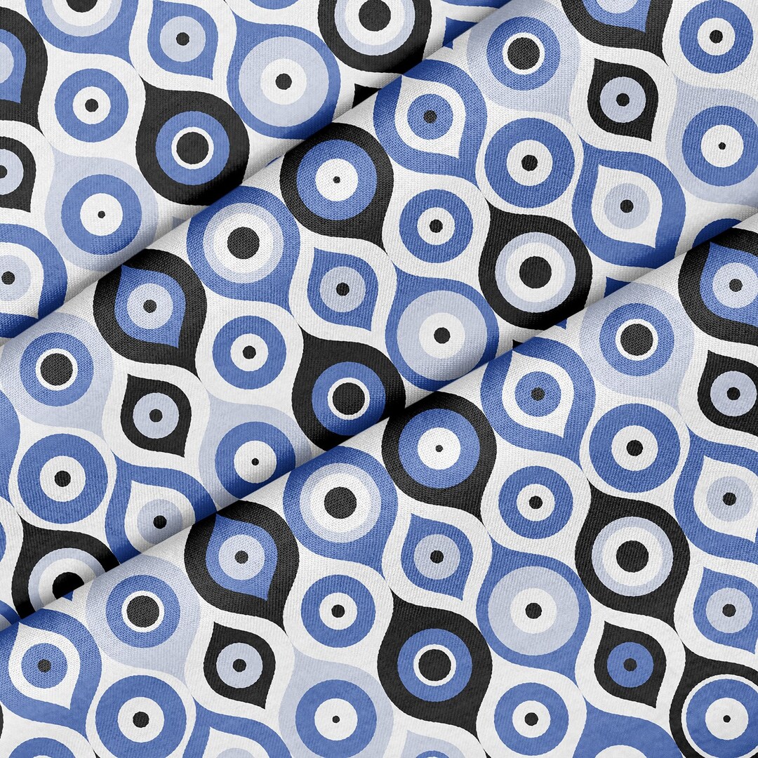 Turkish Evil Eye Theme Fabric, Premium Quality Fabric - for Quilting, DIY, Crafting Perfect for ...