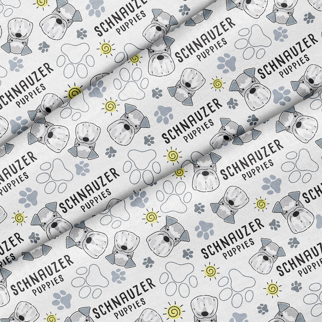 Schnauzer Dog Theme Fabric, Premium Quality Fabric - for Quilting, DIY ...