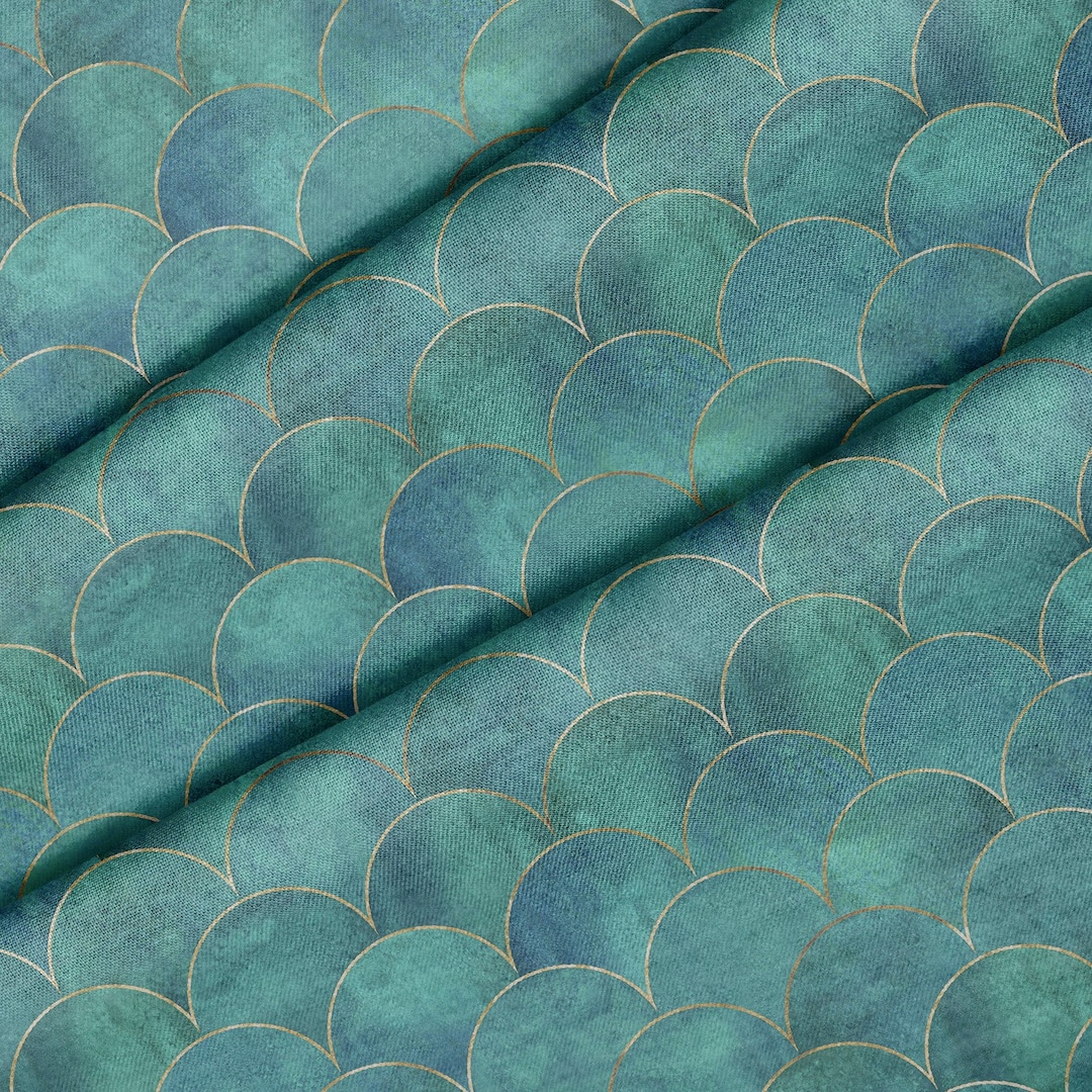 Mermaid Scale Theme Fabric, Premium Quality Fabric - for Quilting, DIY ...