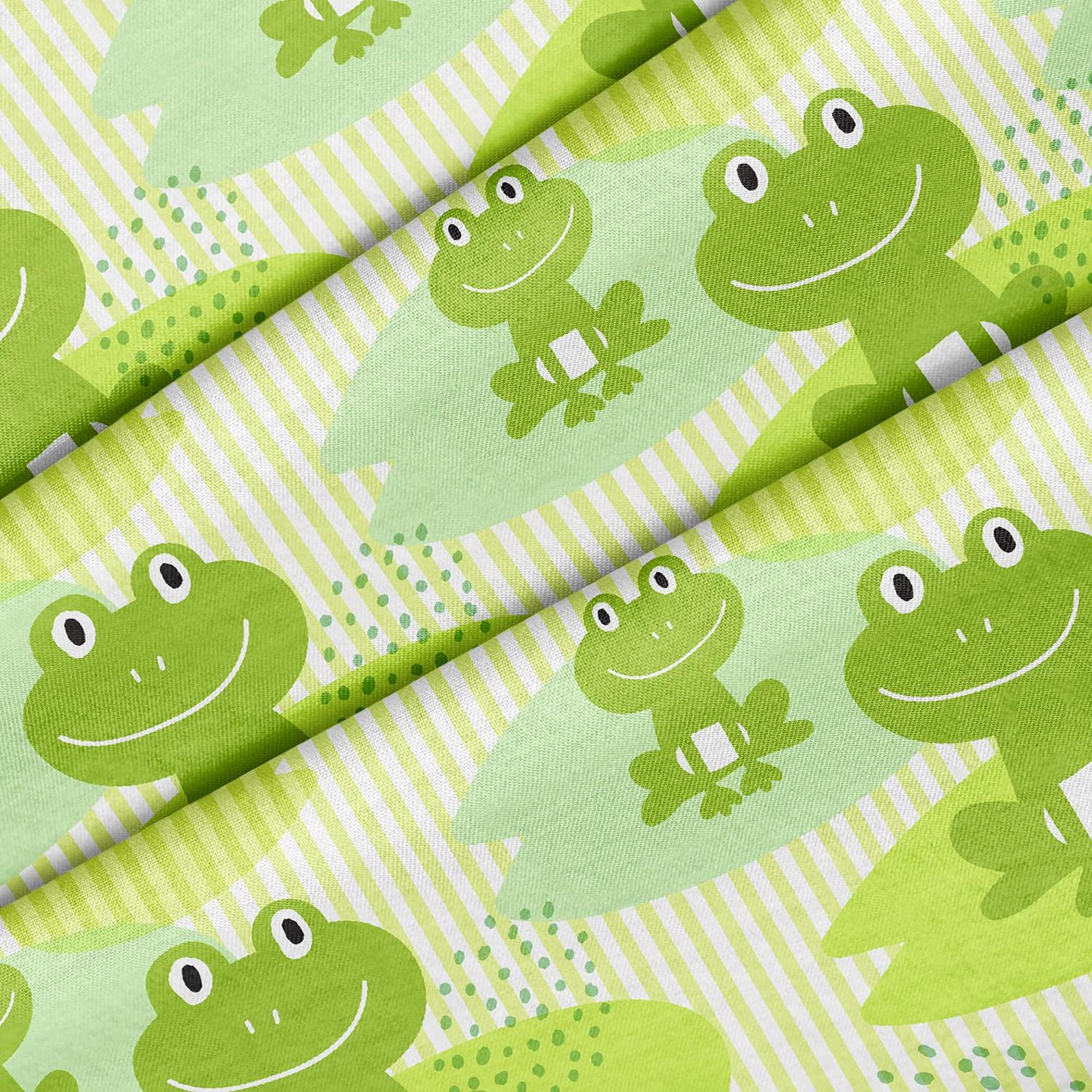 Cute Frogs Theme Fabric, Premium Quality Fabric - for Quilting, DIY ...