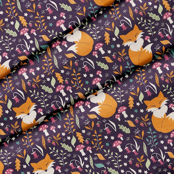 Fox Print Fabric - Etsy