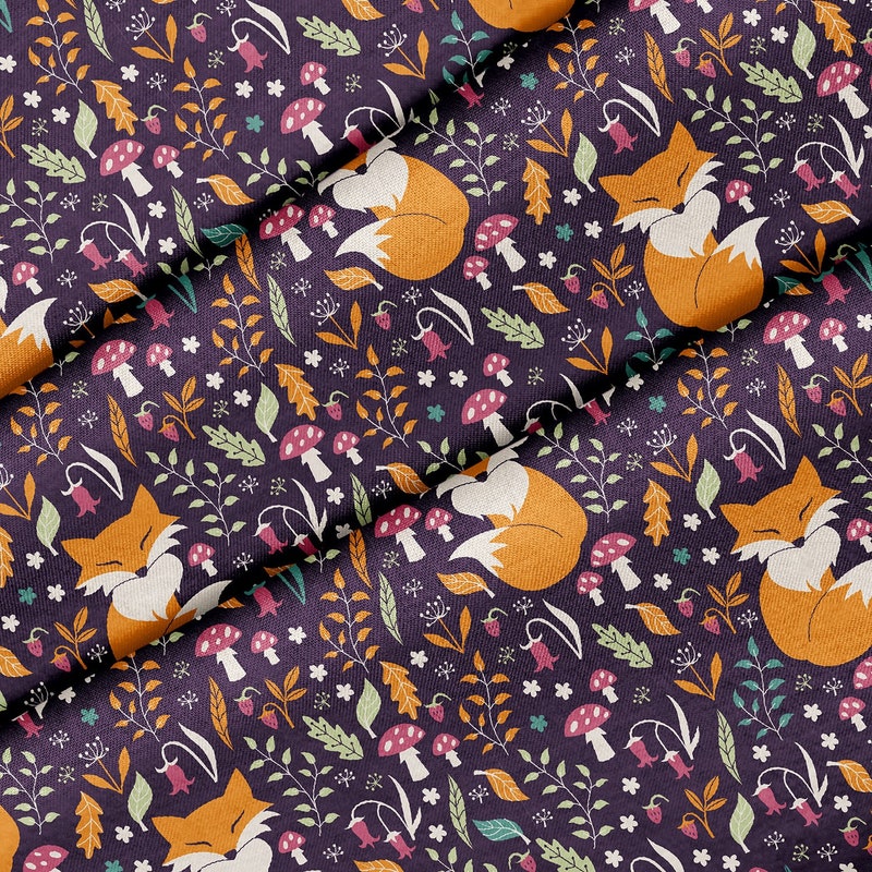 Fox Print Fabric - Etsy
