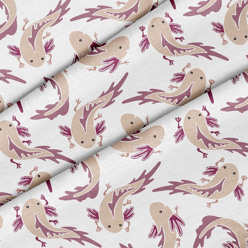Axolotl Fish Theme Fabric, Premium Quality Fabric - for Quilting, DIY ...