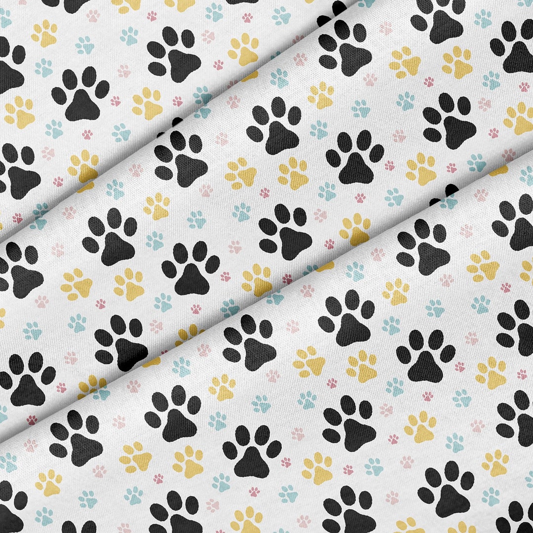 Dog Paw Theme Fabric, Premium Quality Fabric - for Quilting, DIY ...