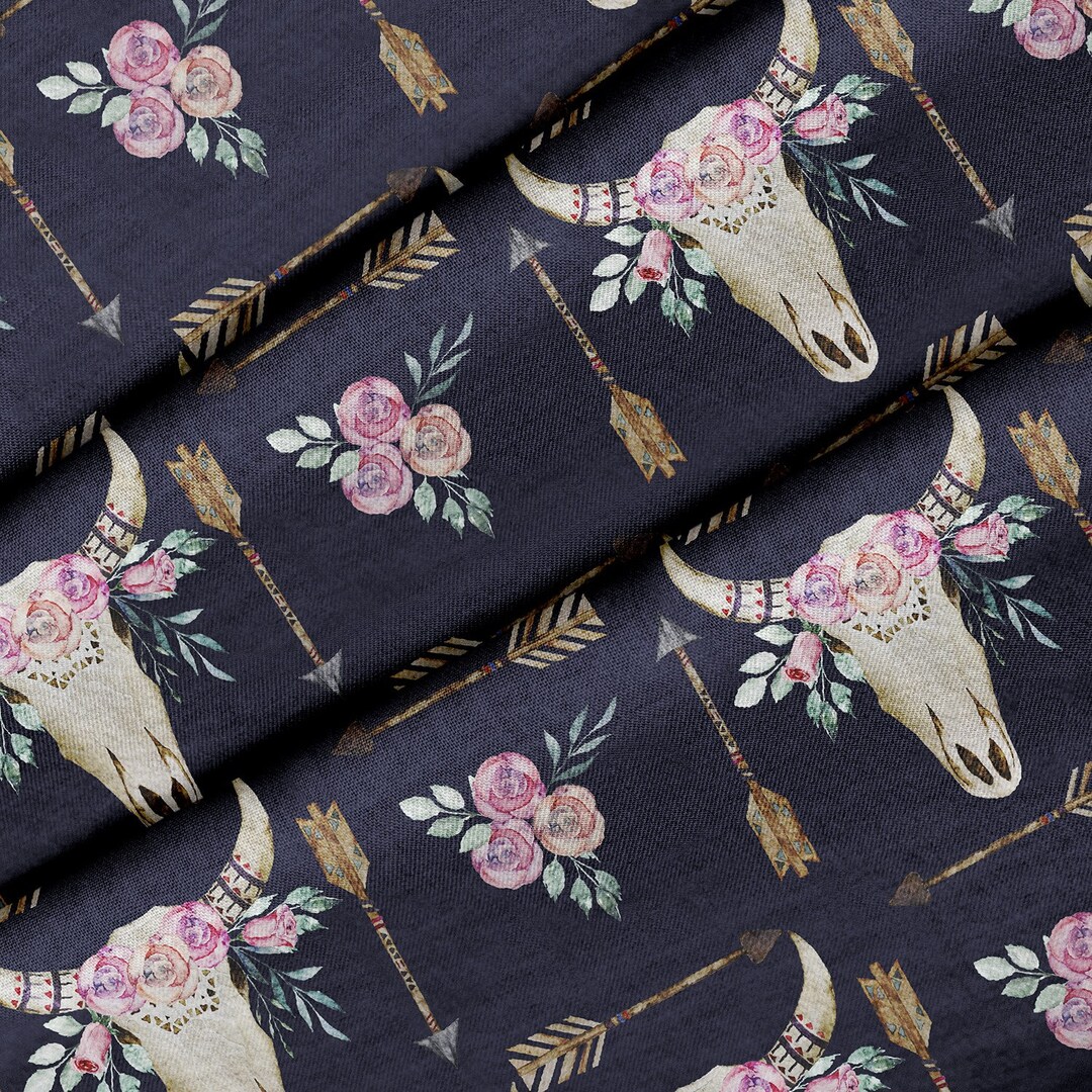 Boho Deer Antlers Theme Fabric, Premium Quality Fabric - for Quilting ...