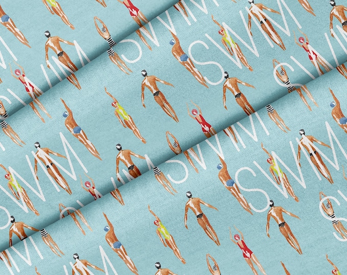 Swimming Laps Fabric Bigger Swimmers Swimming Laps by Eileenmckenna ...