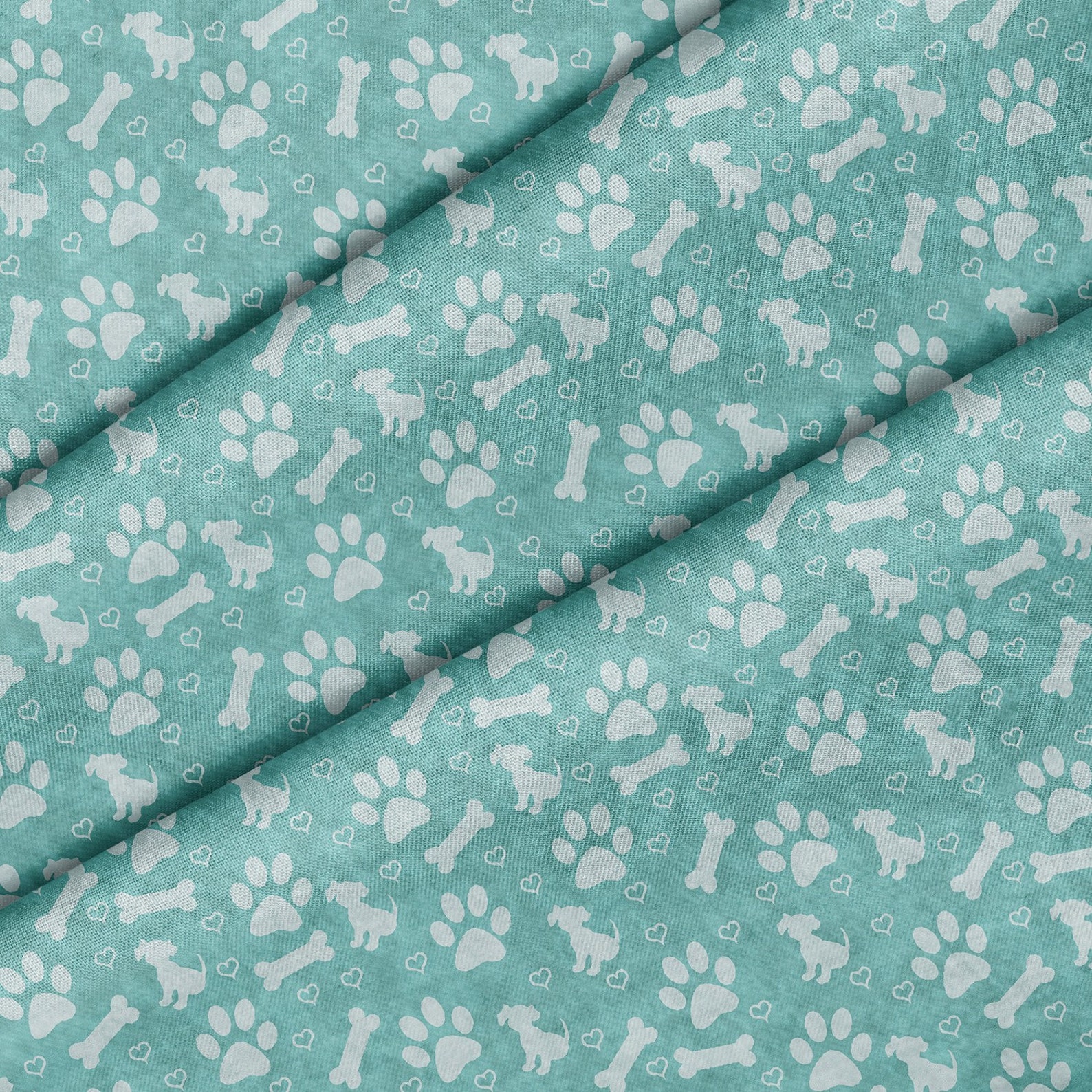 Dog Paw Print Theme Fabric, Premium Quality Fabric - for Quilting, DIY ...