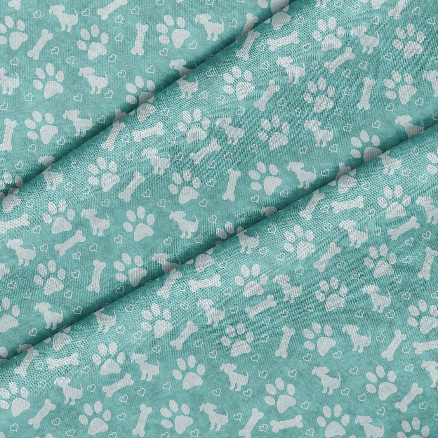 Dog Paw Print Theme Fabric, Premium Quality Fabric - for Quilting, DIY ...