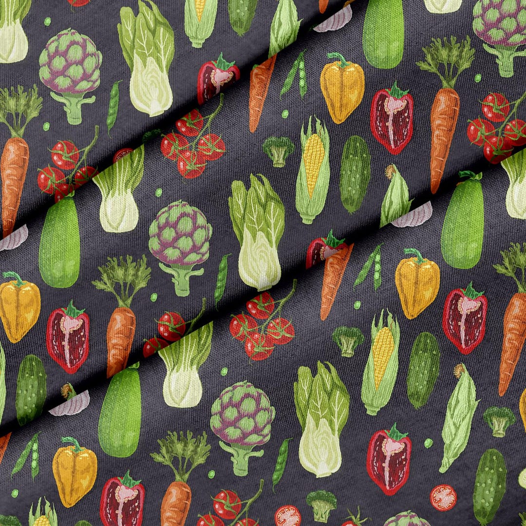 Variety of Vegetables Theme Fabric, Premium Quality Fabric - for ...