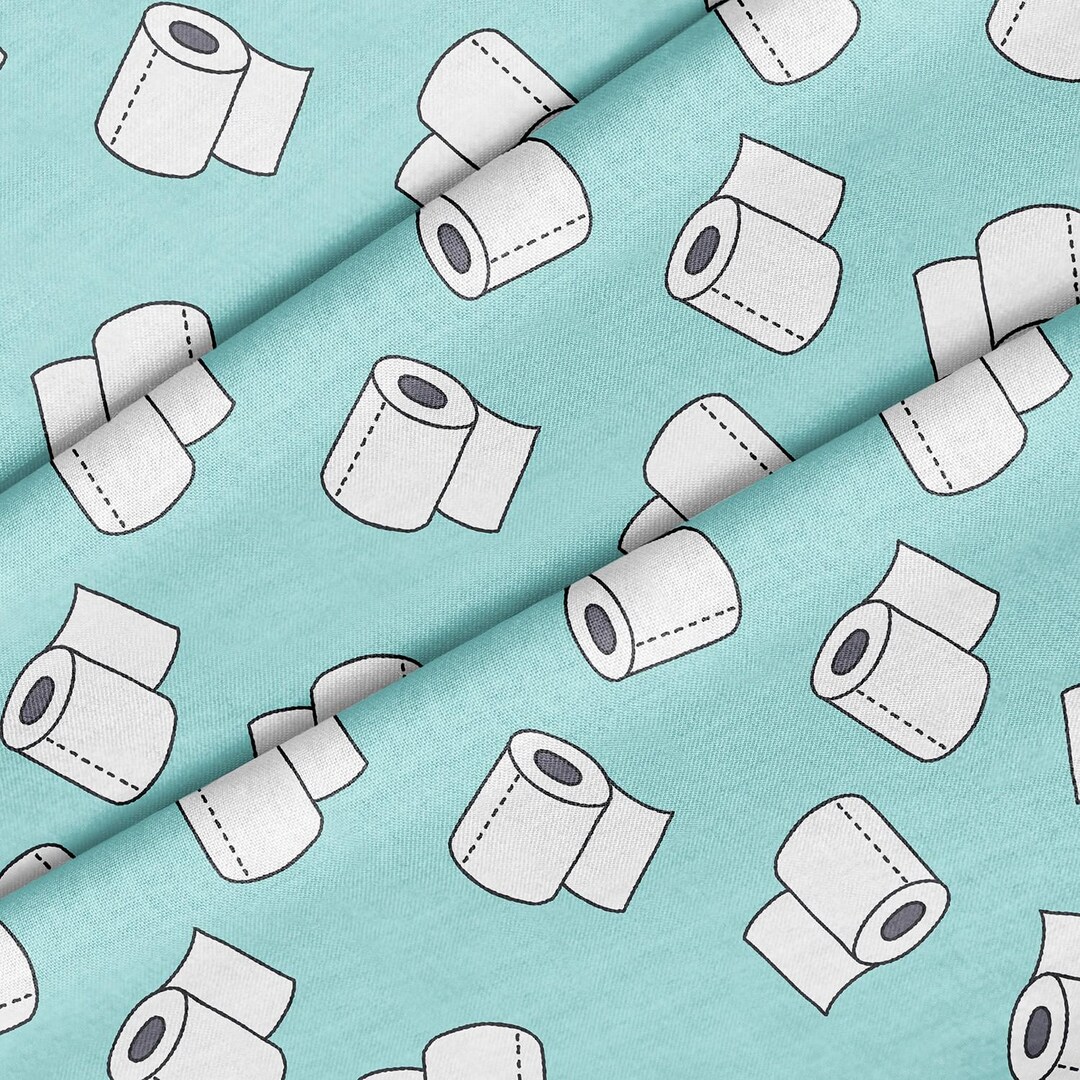 Toilet Paper Doodle Theme Fabric, Premium Quality Fabric - for Quilting ...