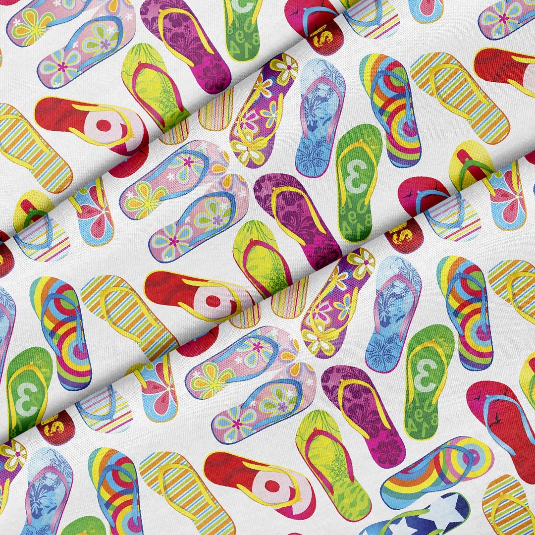 Fun Flip Flops Fabric Design Fabric , Premium Quality Fabric - for ...