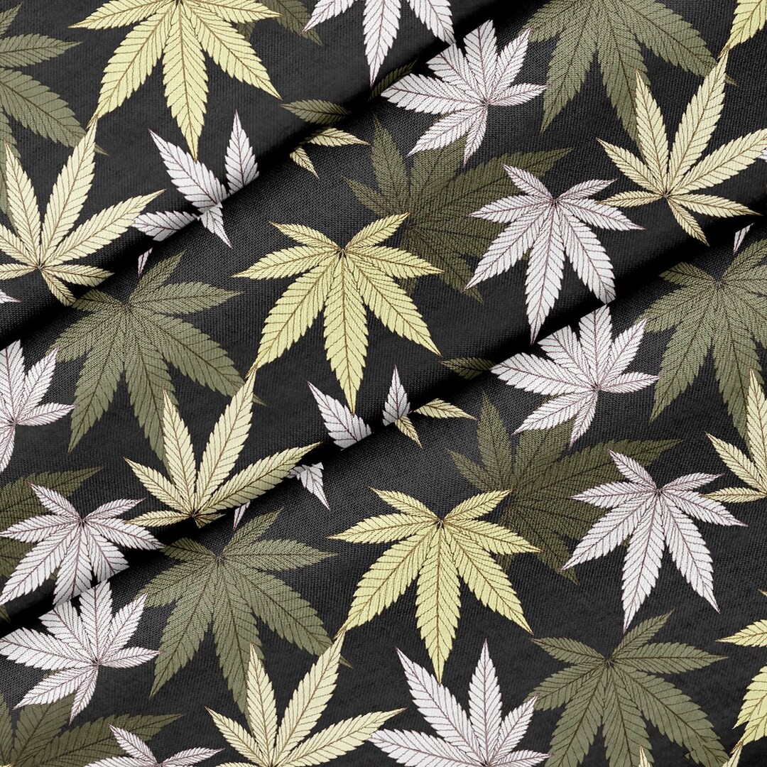 Marijuana Leaf Theme Fabric, Premium Quality Fabric - for Quilting, DIY ...