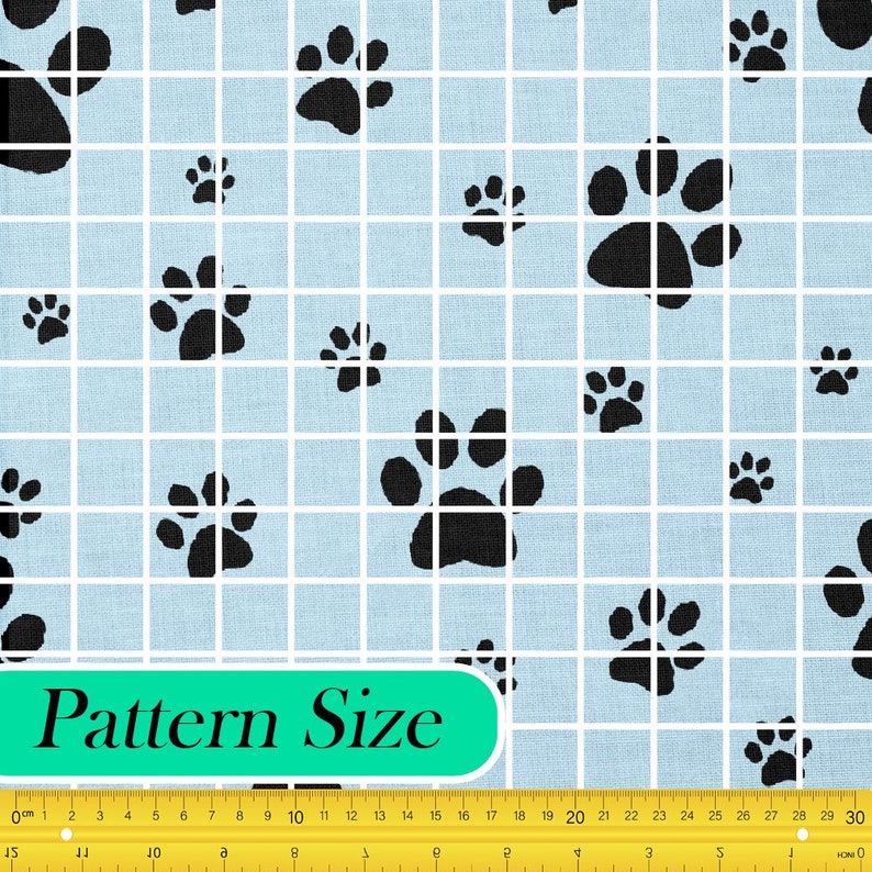 Dog Paw Print Theme Fabric, Premium Quality Fabric - for Quilting, DIY ...