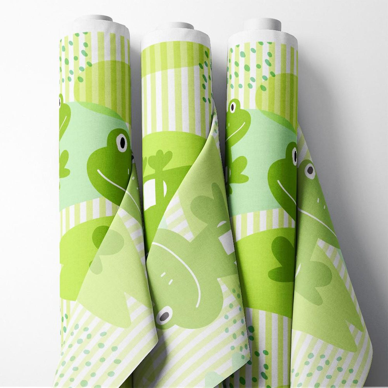 Cute Frogs Theme Fabric, Premium Quality Fabric - for Quilting, DIY ...