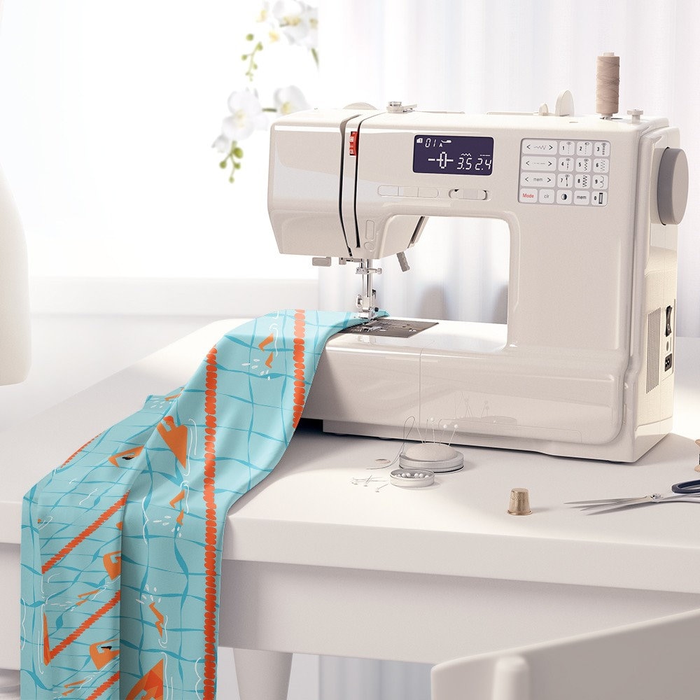 Swimmers Theme Fabric, Premium Quality Fabric - for Quilting, DIY ...